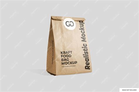 Premium Psd Kraft Food Bag Mockup