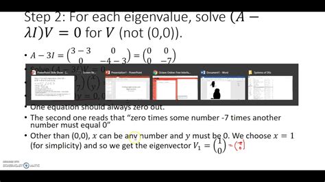 Calculating Eigenvalues And Eigenvectors Youtube