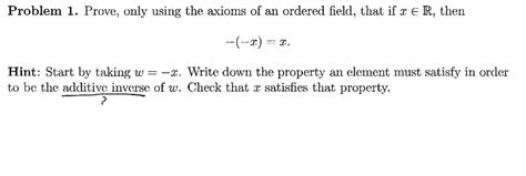 Solved Problem 1 ﻿prove Only Using The Axioms Of An