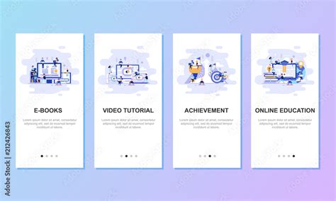 Onboarding Screens User Interface Kit For Mobile App Templates Concept Modern User Interface Ux