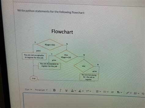 Solved Write Python Statements For The Following Flowchart