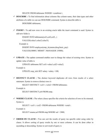 DBMS Practical File DOC