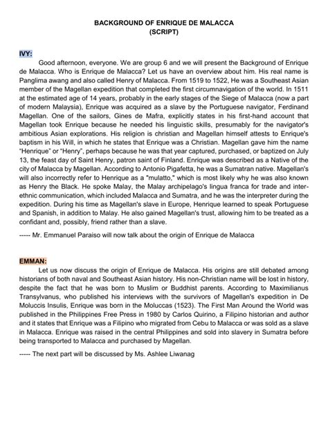 Enrique De Malacca Background And Circumnavigation