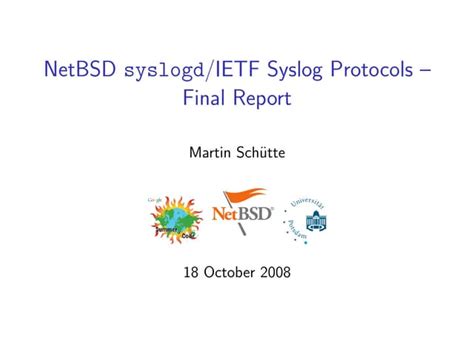 Netbsd Syslogd With Ietf Syslog Protocols Ppt