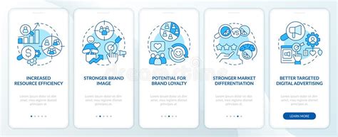 Benefits Of Market Segmentation Blue Onboarding Mobile App Screen Stock Vector Illustration Of