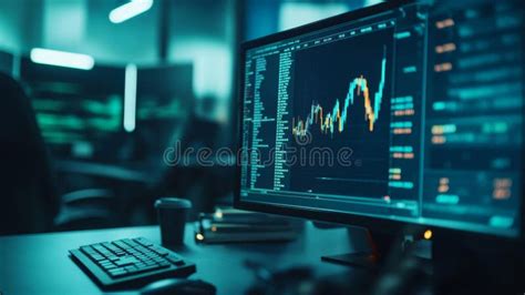 Stock Market Data Displayed On Computer Screen Stock Illustration