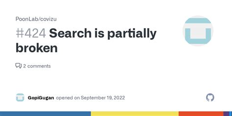 Search Is Partially Broken Issue 424 PoonLab Covizu GitHub