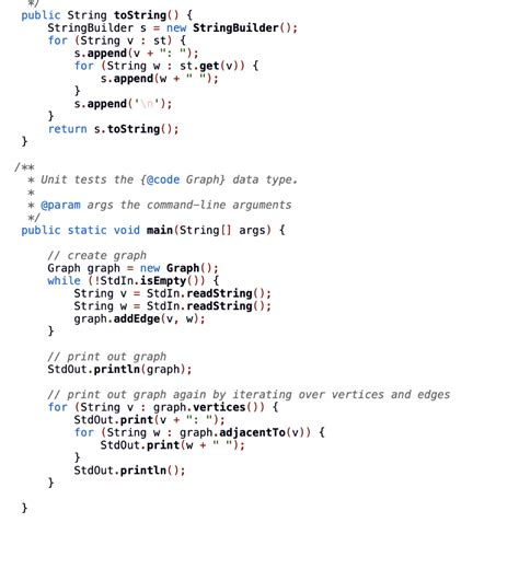 Solved Below Is Graph Java Please Add These Three Methods Chegg Com