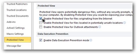 Enable Editing For All Office 2010 Documents By Disabling Protected View
