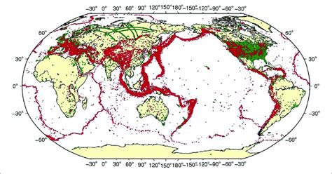 Global Seismic Sources Red And Existing Or Previously Existing Download Scientific Diagram