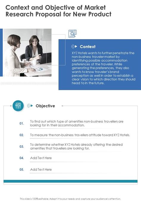 Market Research Proposal For New Product Context And Objective Of One