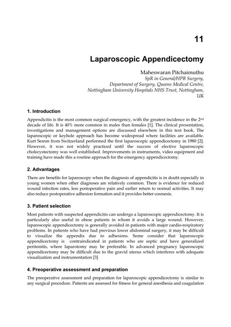 Pdf Laparoscopic Appendicectomy