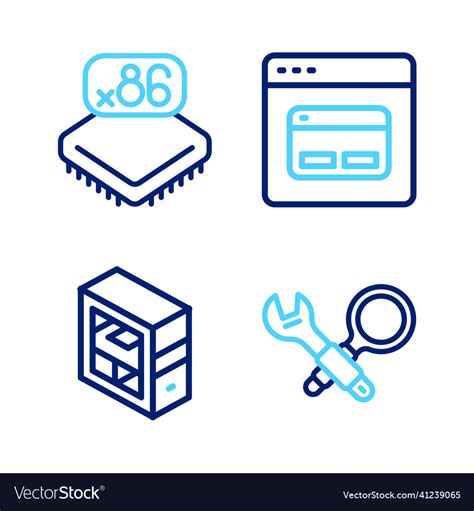 Set Line Debugging Computer Search Engine Vector Image