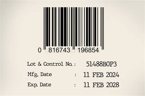 Expiry Date And Manufacturing Date With Bar Code Stock Photo Image Of Paper Stamp