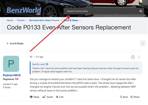 Code P0133 Even After Sensors Replacement Mercedes Benz Forum