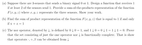 solved a suppose there are 3 sensors that sends a binary
