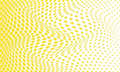 Simple Abstract Yellow Color Geometric Small Star Halftone Blend Wavy