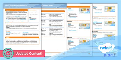 Coding With Scratch Animated Stories Y6 Planning Overview