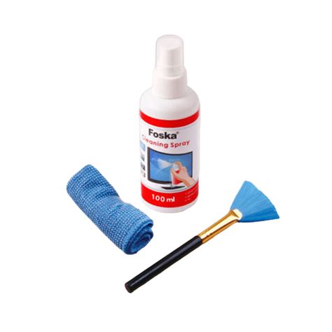 მონიტორის საწმენდი სითხე ჩვრით და ფუნჯით 100მლ Foska