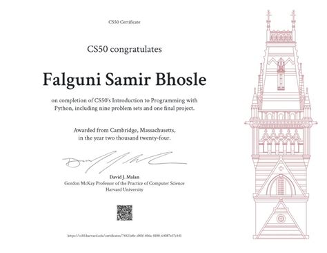 🚀 I Earned This Cs50s Introduction To Programming With Python