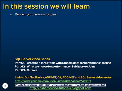 Sql Server Net And C Video Tutorial Part 64 Replacing Cursors