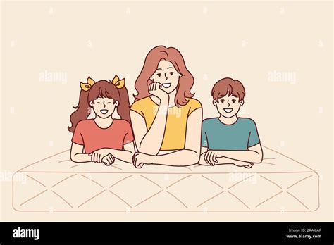 Mutter Und Tochter Liegen Auf Dem Bett Stock Vektorgrafiken Kaufen Alamy