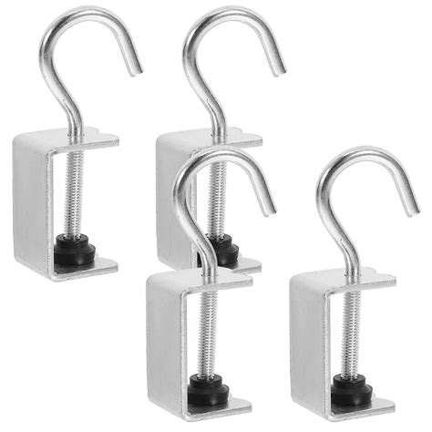 4pcs Beam Fixing Clamps Purse Hooks Desk Mount Backpack Hooks Reusable