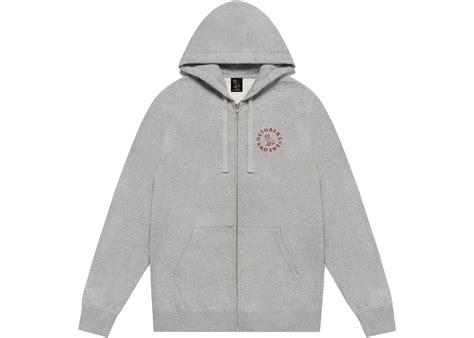 Ovo Circle Zip Hoodie Heather Grey Mens Ss21 Us