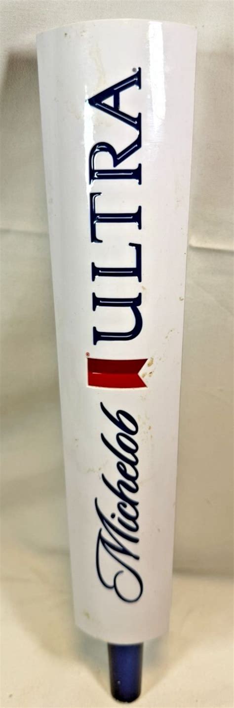 Michelob Ultra White Beer Tap Handle 12” Red Ribbon Bar Kegerator Draft Tap 4923381019