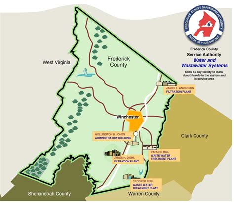 Frederick County Virginia Frederick County Virginia Map On Blue And