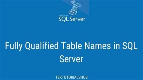 Fully Qualified Table Names In SQL Server Tektutorialshub