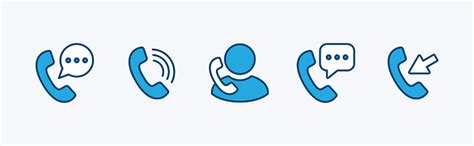 전화 통화 아이콘 집합입니다 벨이 울리는 전화 응답 음성 메시지 또는 음성 메일 전화 수신 전화 문의 등이 포함 되어 있습니다 벡터 일러스트 레이 션 대답하기에 대한 스톡