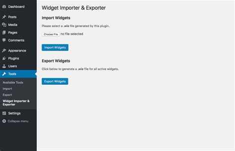Widget Importer And Exporter Wordpress Plugin