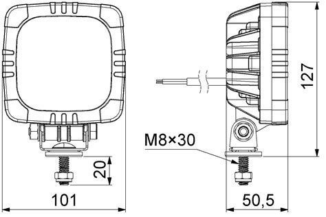 PROJECTEUR FEU DE TRAVIL 15 LED Pour Engins Tracteurs Et Camions