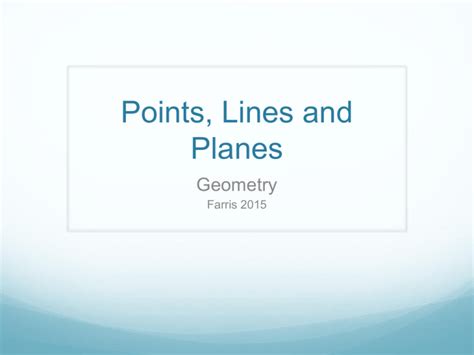 Points Lines And Planes