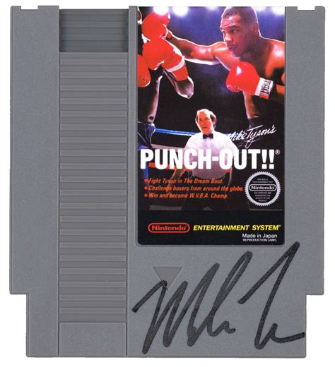 Mike Tyson Signed Replica Nes Nintendo Punch Out Game Cartridge Bas