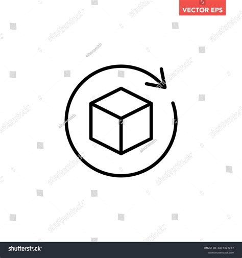 Black Single Rotating 3d Cube Model Stock Vector Royalty Free 2477327277 Shutterstock