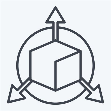 Icon Three Dimensional Object Related To 3d Visualization Symbol Line Style Simple Design