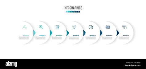 Seven Paper White Overlapping Arrows Placed In Horizontal Row Concept Of 8 Successive For