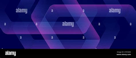 Abstract Glowing Hexagonal Lines On Dark Blue Background Digital Futuristic Technology Concept