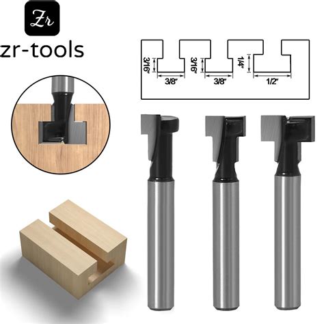 1 4 Shank 6mm Shank T Slot Cutter Router Bit Of 3 Piece Set Splicing Cutter And Trimming Cutter