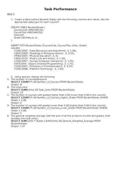 08 Task Performance 1 Information Management Task Performance Bsis