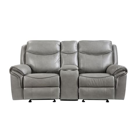 8206gry 2 Double Glider Reclining Loveseat With Center Console