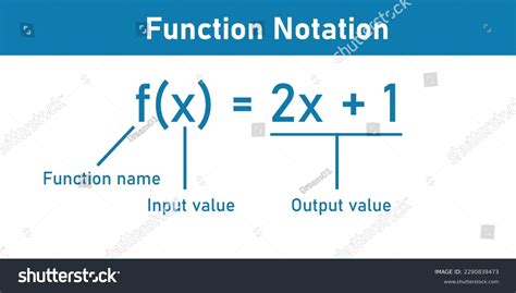Function Notation Mathematics Function Name Input Stock Vector Royalty