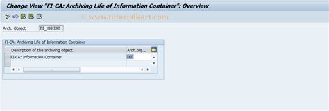 FPARINF0 SAP Tcode FI CA Information Container Life
