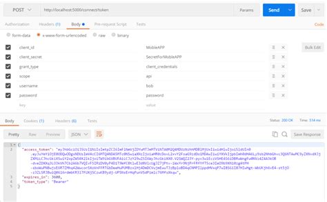 Postman What Are The Valid Granttype Values For Identityserver4 With