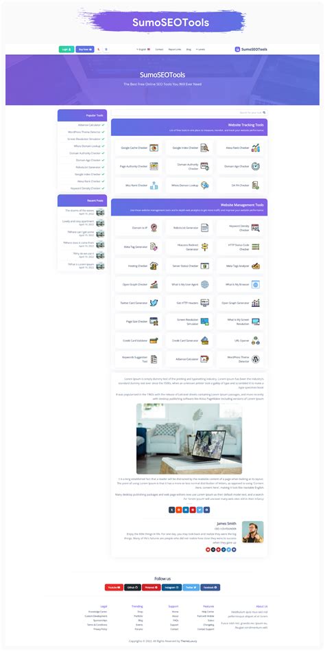 Sumoseotools Online Seo Tools Script By Themeluxury Codecanyon