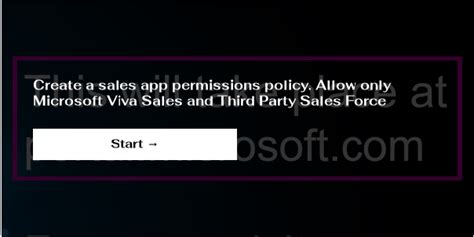 Create A Sales App Permissions Policy Allow Only Microsoft Viva Sales