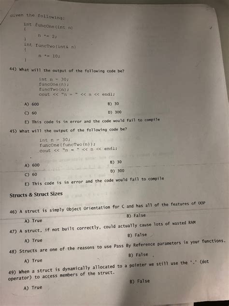 Solved Given The Following Int Funcone Int N Int Functwo