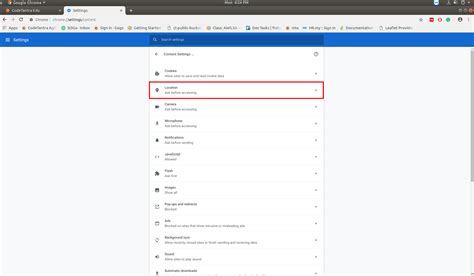 Geolocation Settings